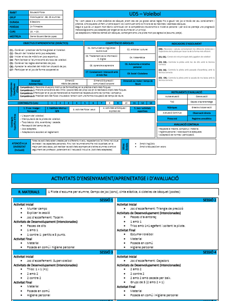 UD5 6è Voleibol | PDF