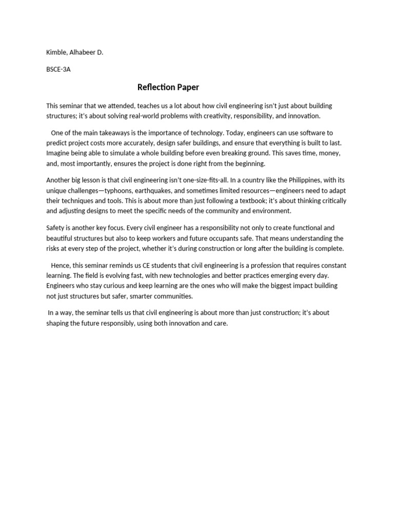 Reflection Paper | PDF