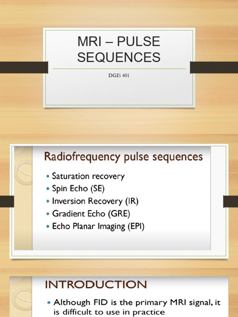 MRI Pulse Sequences | PDF