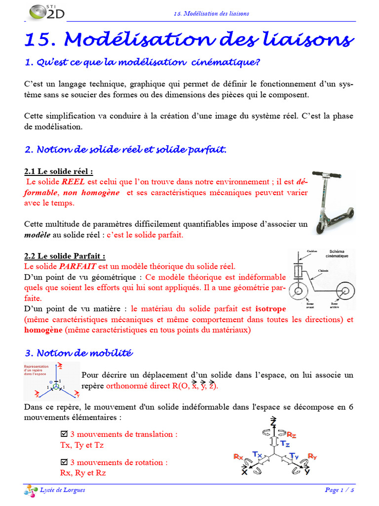 Modelisation Des Liaisons Prof | PDF Modelisation Des Liaisons Prof | PDF