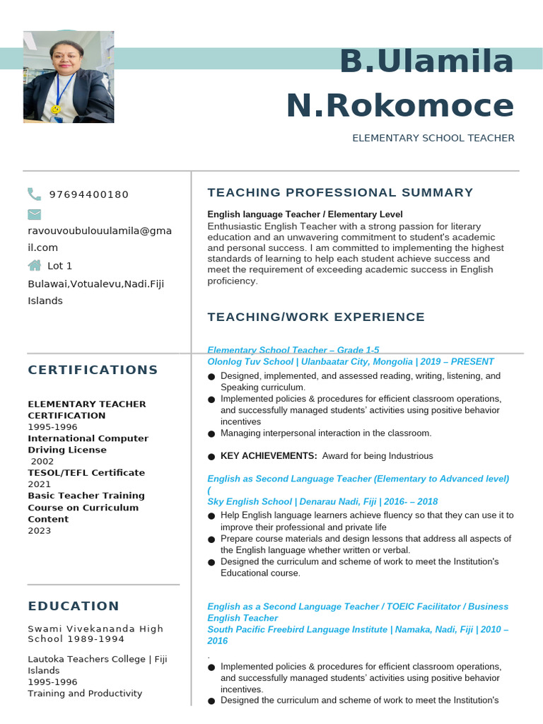 1-Page Resume Template | PDF