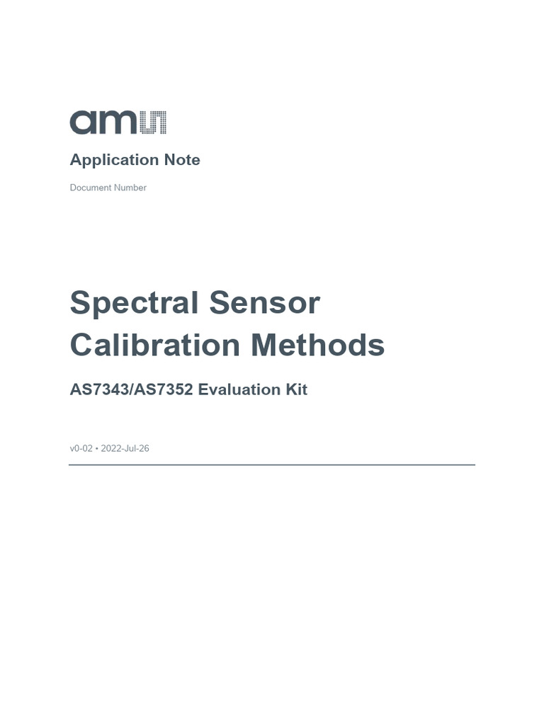 AS7343 - Spectral Sensor Calibration Methods AN | PDF