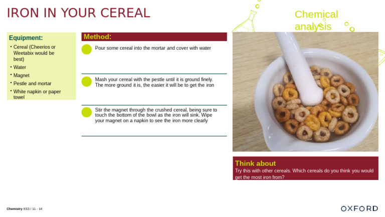 ScienceExperiments Secondary Chemistry IronCereal | PDF