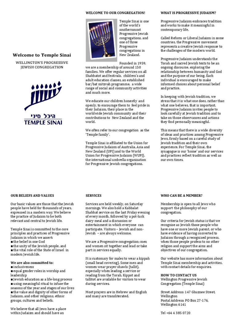 PDF Download The Temple Brochure Temple Sinai | PDF