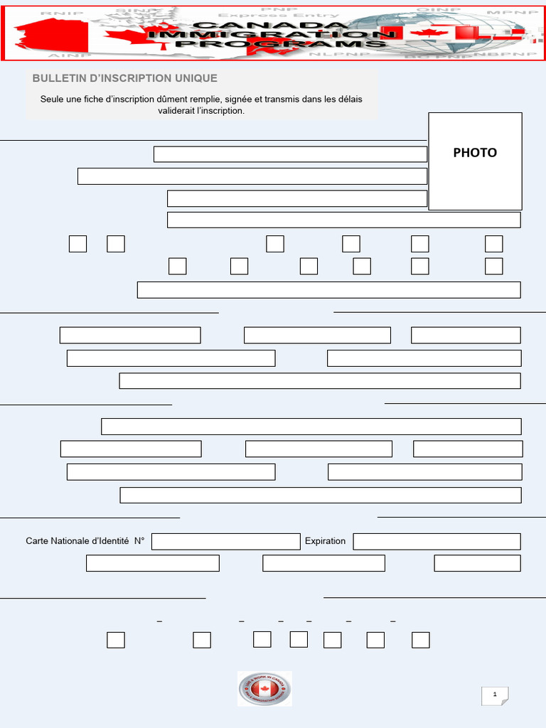 Cic-Canada Fiche D'inscription | PDF