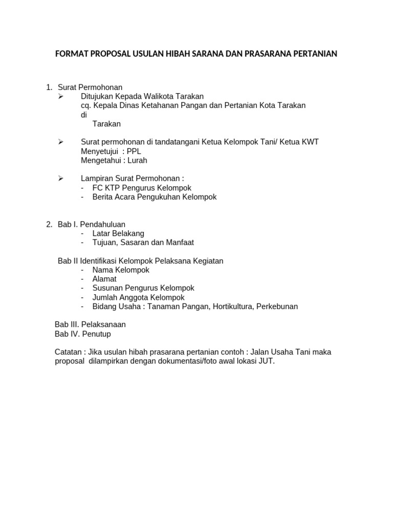Format Proposal Usulan Hibah | PDF