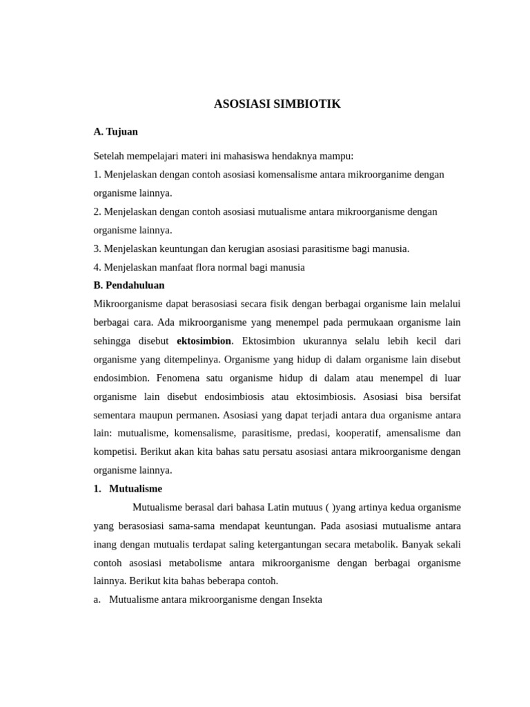 Asosiasi Simbiotik | PDF