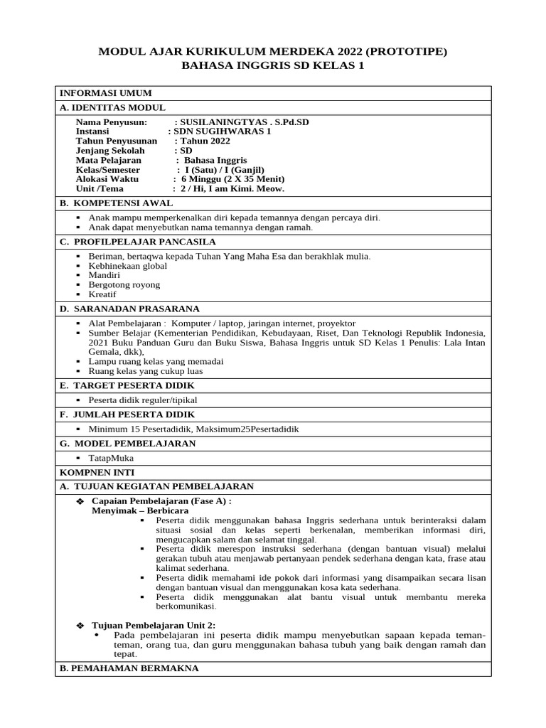 BAB 2. Hi, I am Kimi. Meow | PDF