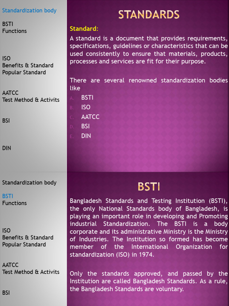 Lecture 01 Standard Body | PDF