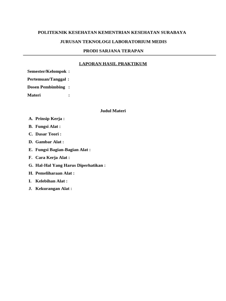 Format Laprak Instrumentasi III | PDF