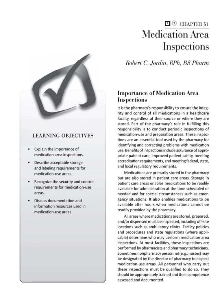 Medication Area Inspections | PDF