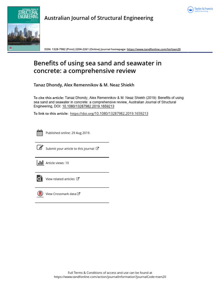 Sea Sand Concrete Review 2019 | PDF