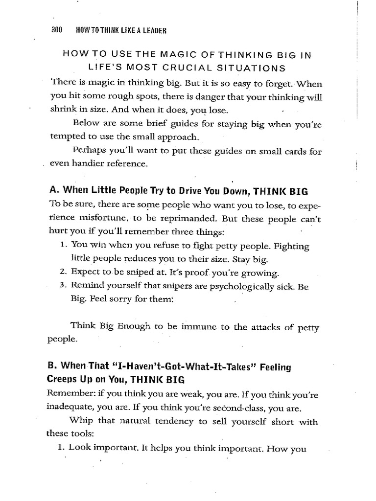 How To Use The Magic of Thinking Big in Life's Most Crucial Situations ...