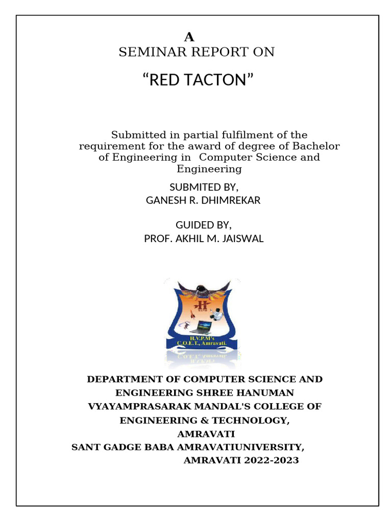 Ganesh Redtacton Original | PDF | Computer Network | Computers