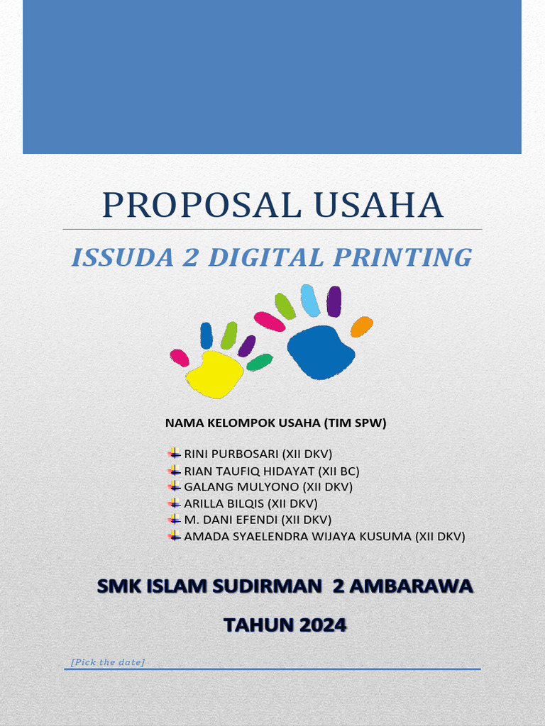 Proposal Usaha Digital Printing | PDF