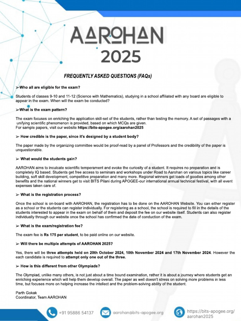 FAQs Aarohan 2025 | PDF