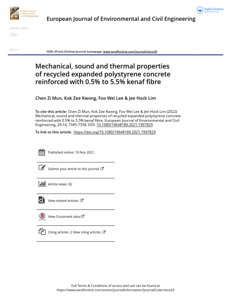 Mechanical Sound and Thermal Properties of Recycled Expanded ...