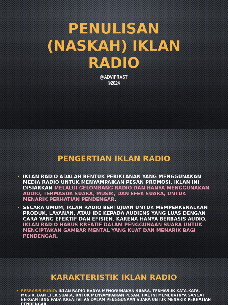 Point 3 - Penulisan Naskah Iklan Radio | PDF