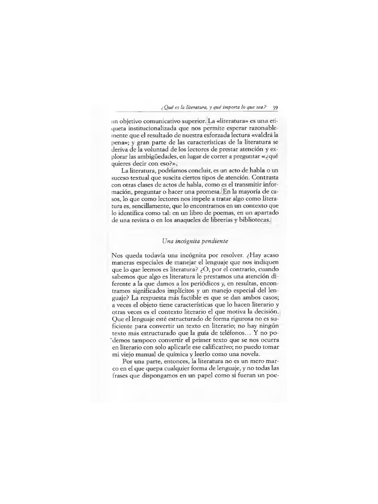 Jonathan Culler - QuÃ© Es La Literatura | PDF