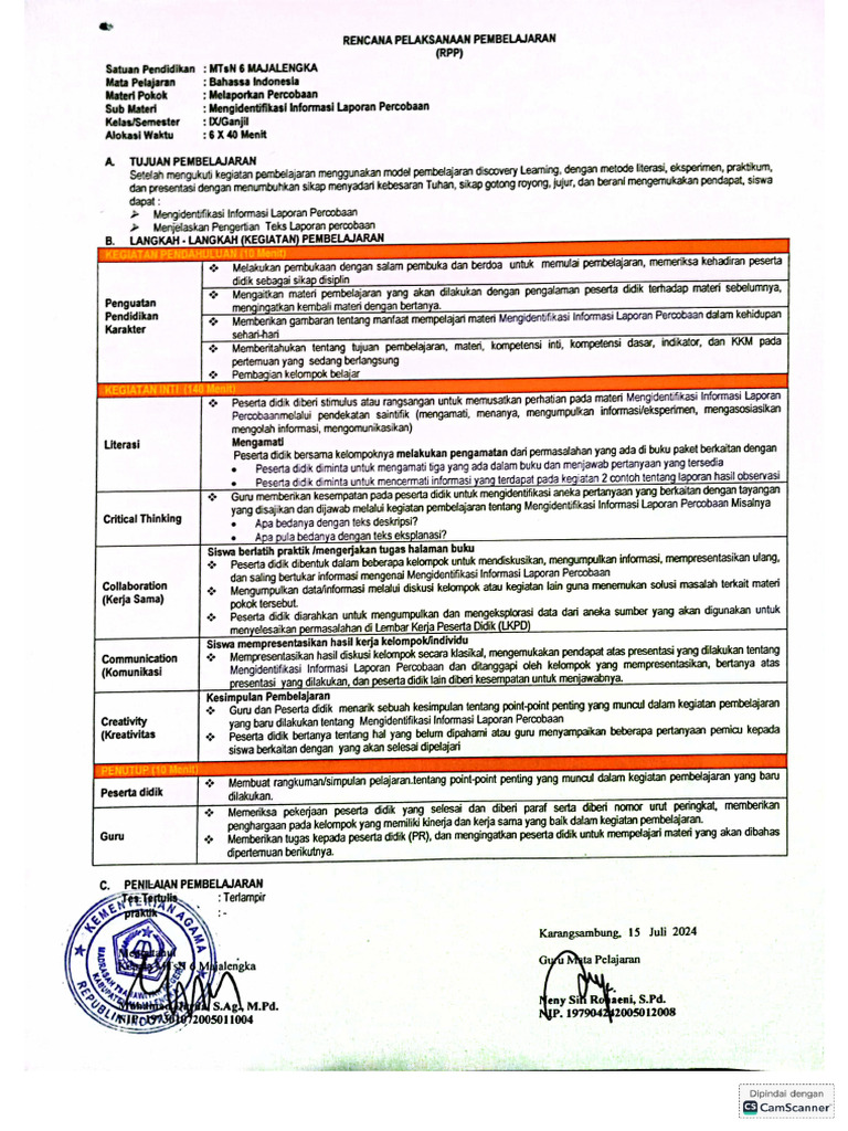 3.1. RPP Dengan Tujuan ABCD - Neni | PDF