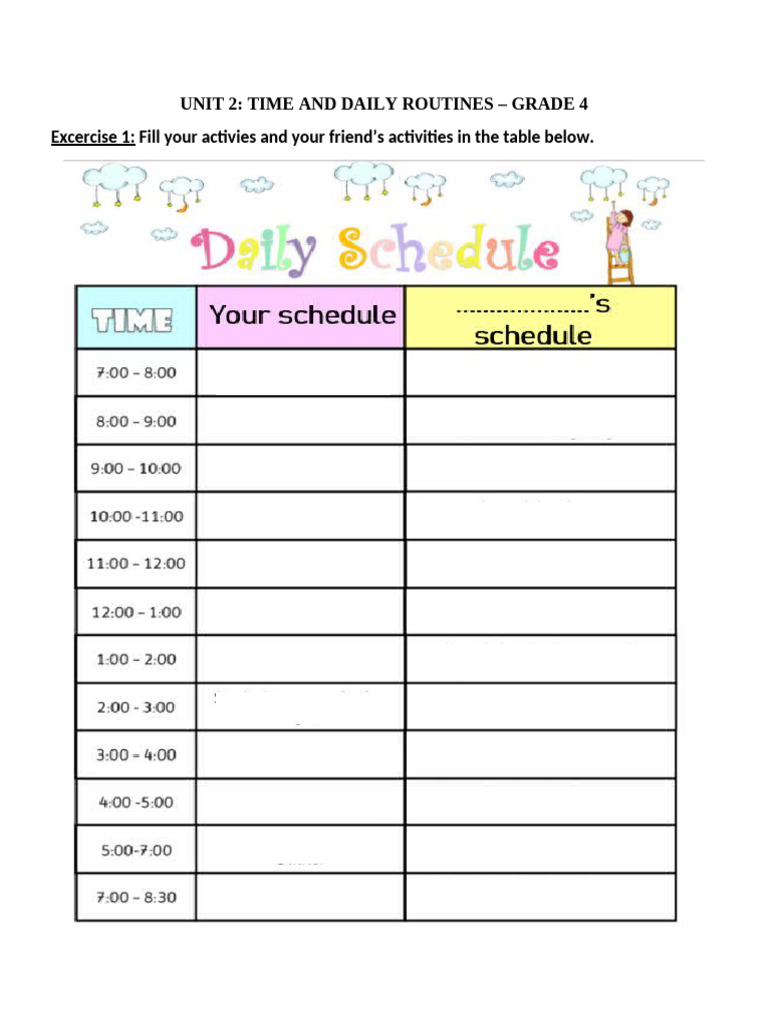 Grade 4 - Unit 2 - Excercise | PDF