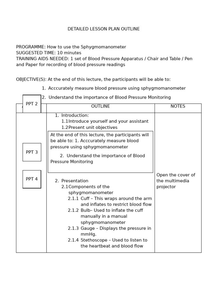 Detailed-Lesson-Plan-Outline Sample | PDF