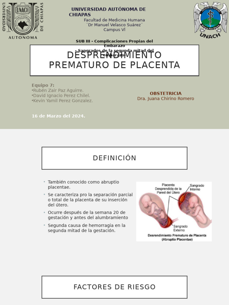 Desprendimiento Prematuro de Placenta | PDF | Placenta | El embarazo