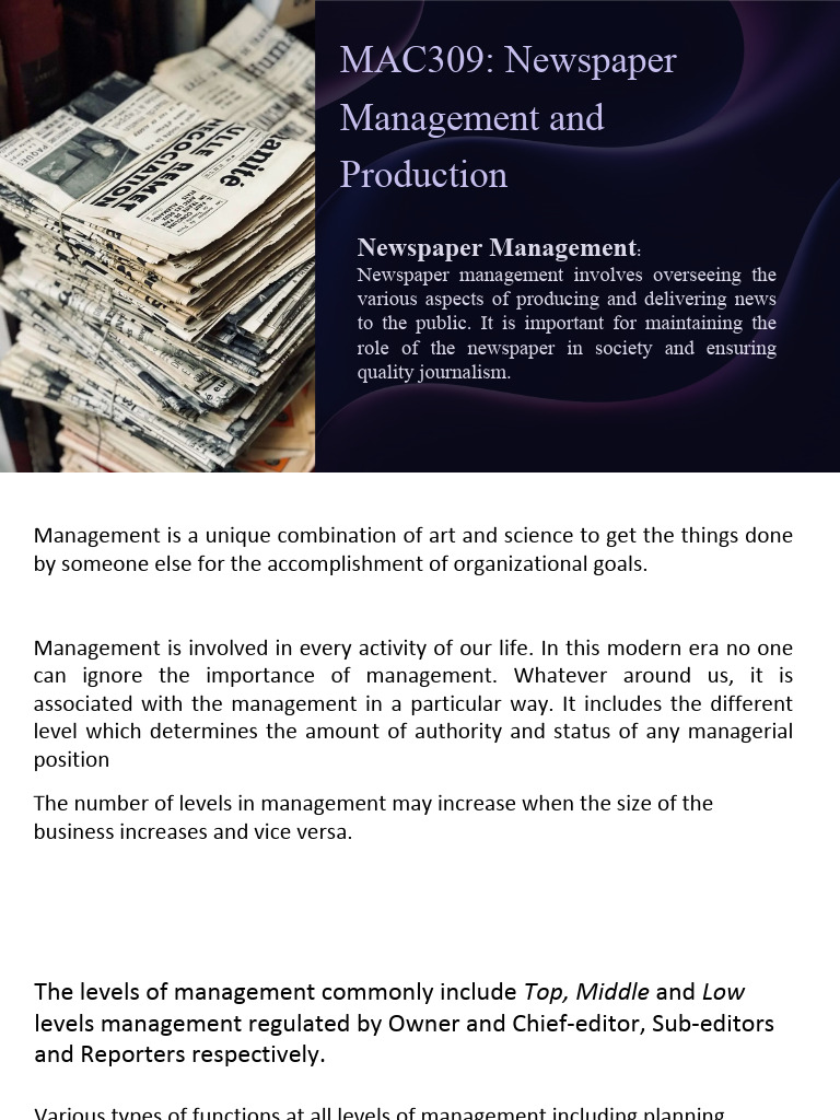 Newspaper Management | PDF