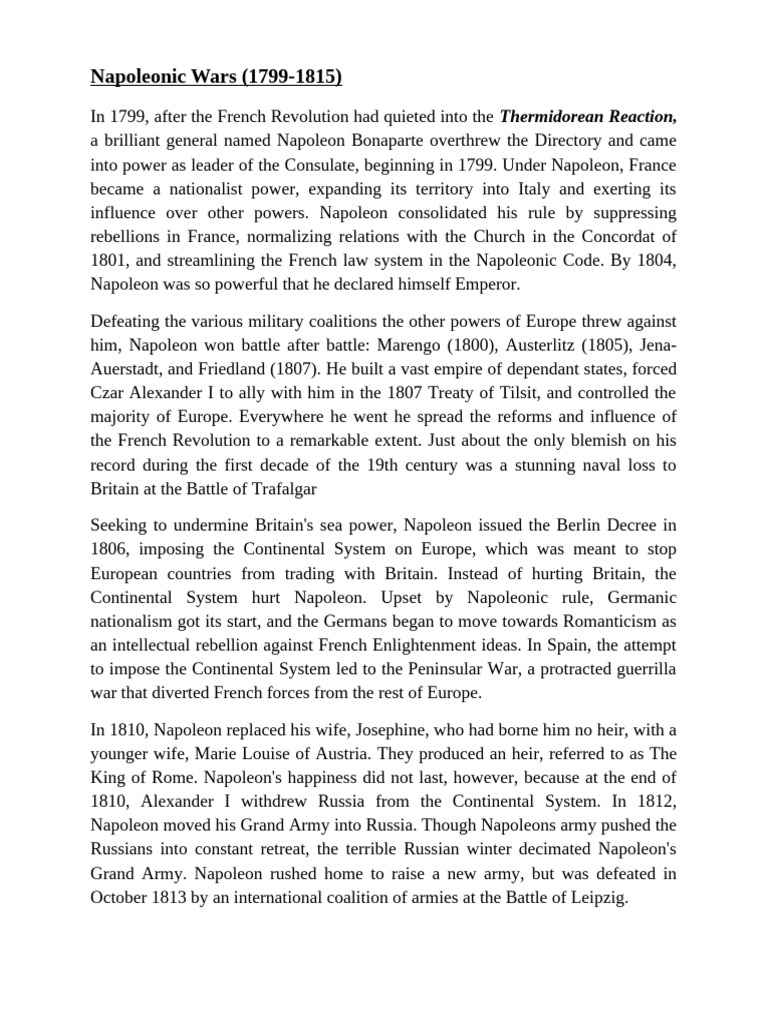 The Napoleonic Wars | PDF