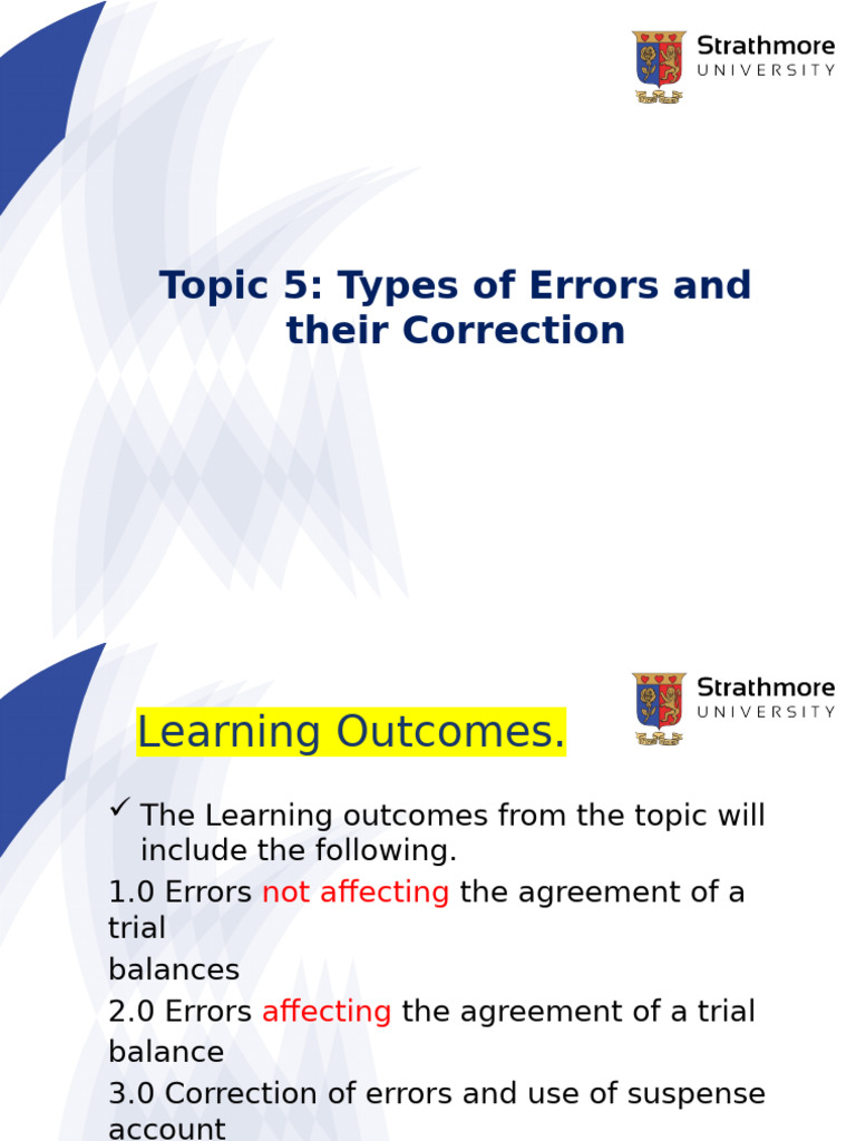 Topic 5 Types Of Errors And Their Correction Pdf