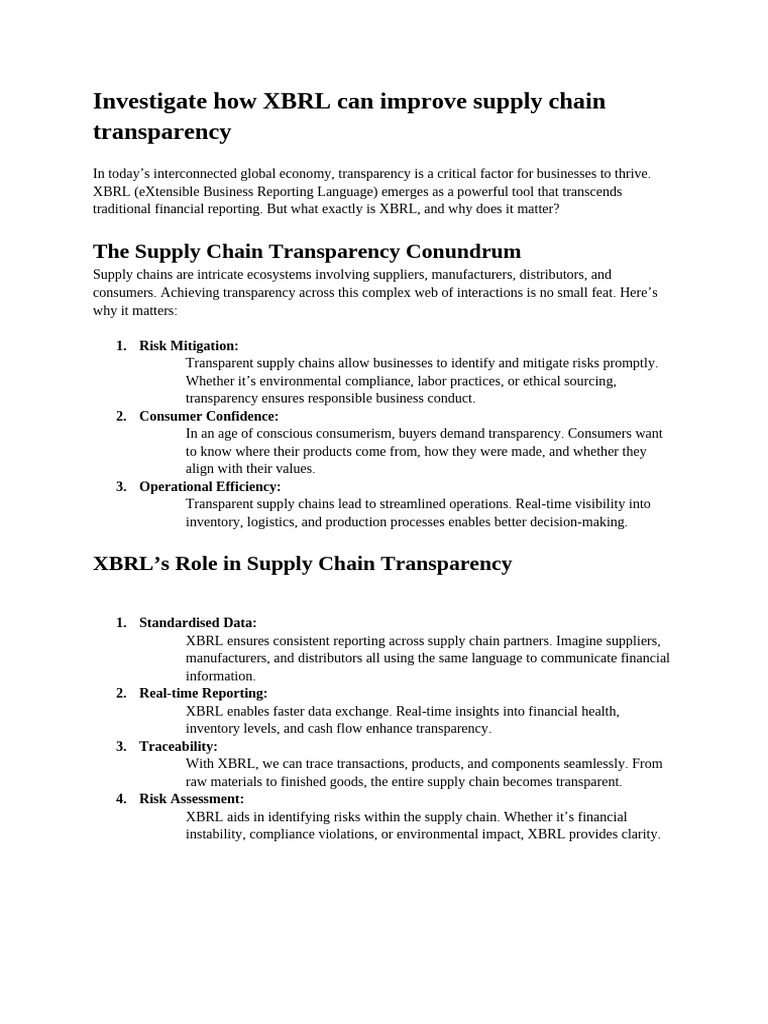 Revised How Xbrl Can Improve Supply Chain Transparency Pdf