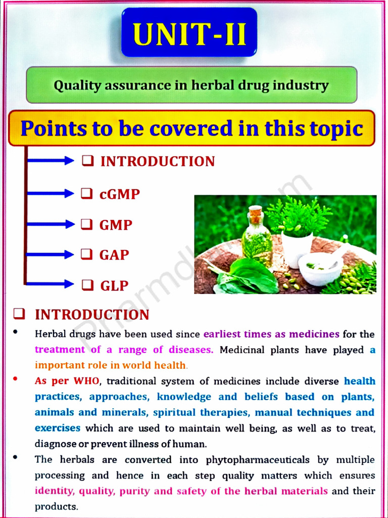 QC and Standardization of Herbal Unit 2 | PDF