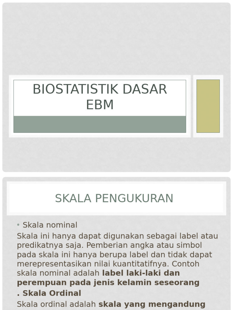 Biostatistik Dasar EBM | PDF