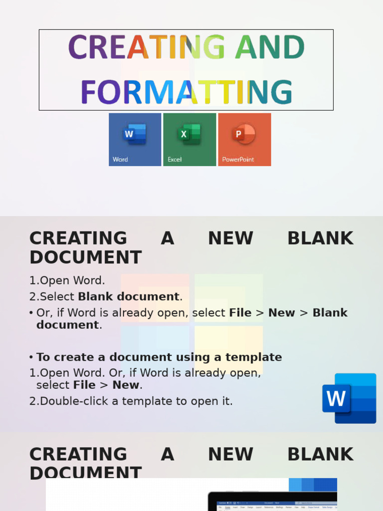 How to Create Documents in MS Office | PDF | Computers