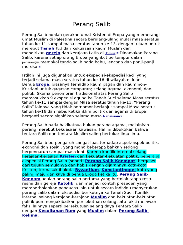 Perang Salib Tugas Bahasa Indonesia Ahmad Noval | PDF