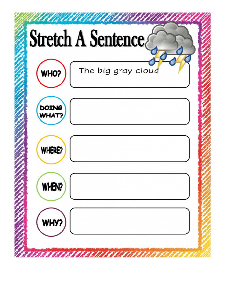 Stretch The Sentence Activity | PDF
