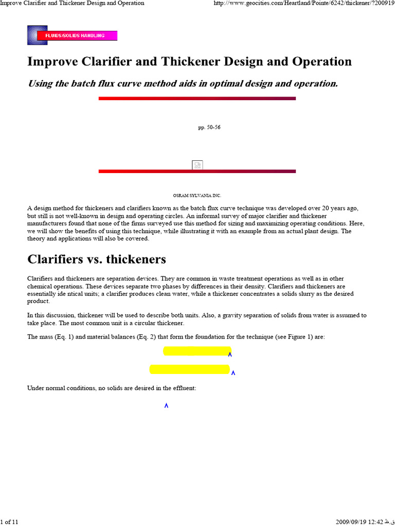 Improve Clarifier and Thick.. | PDF