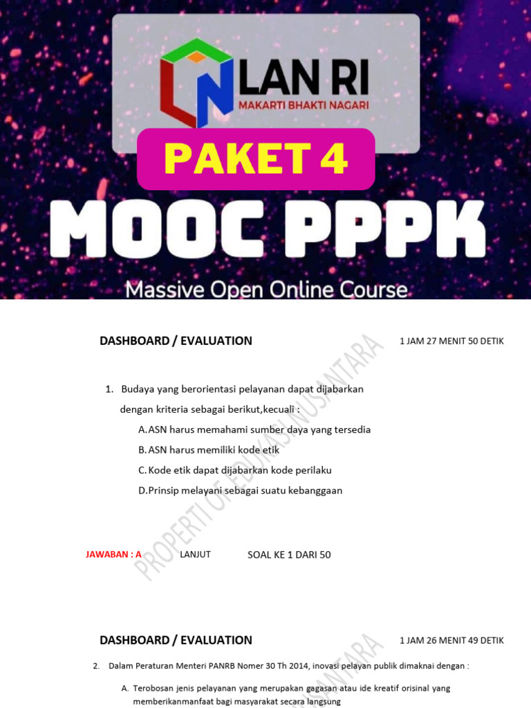 Paket 4 Soal Mooc PPPK | PDF