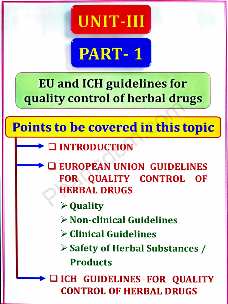 QC and Standardization of Herbal Unit 3 | PDF