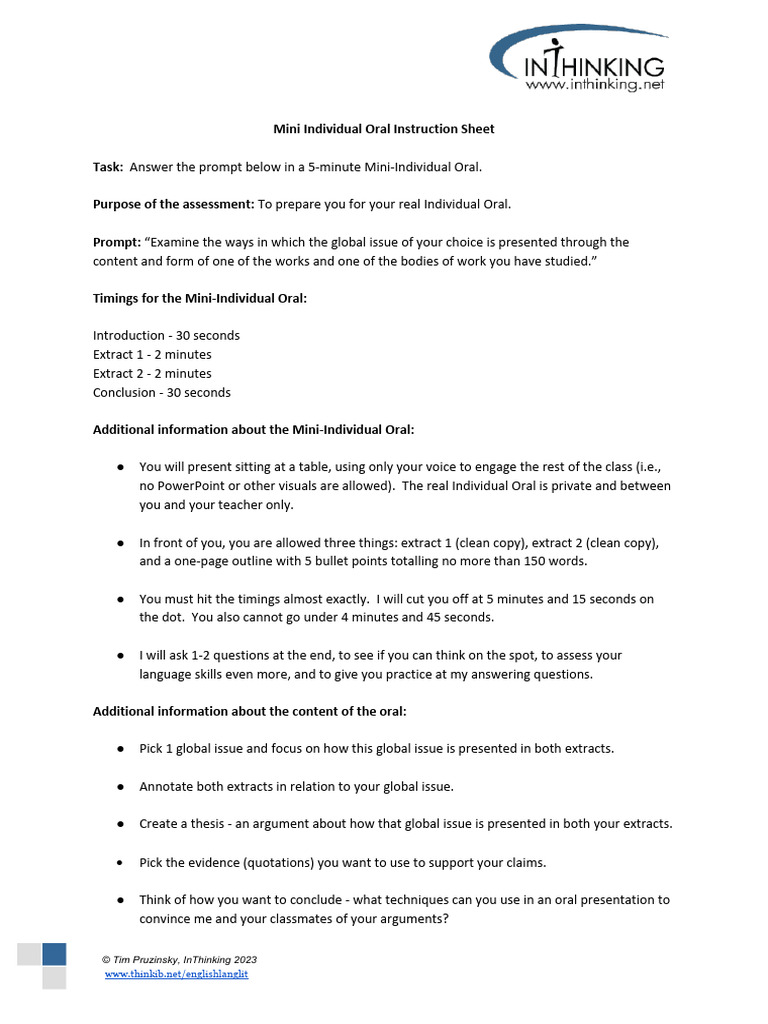 Finalmini Individual Oral Instruction Sheet | PDF