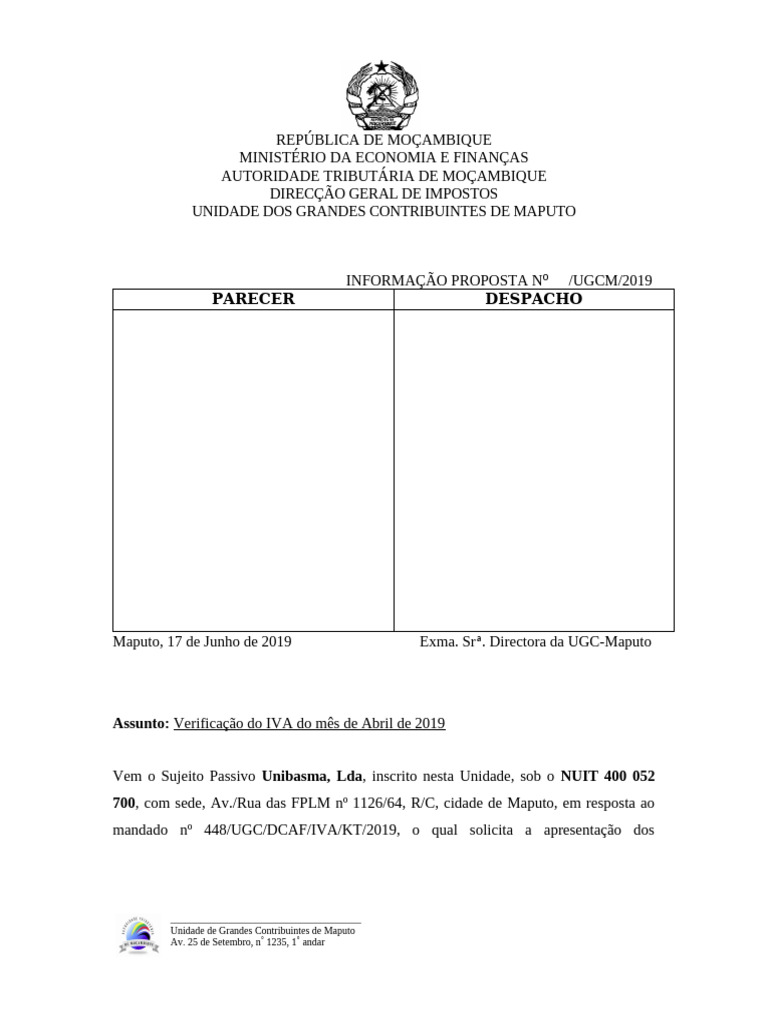 Verificação Do IVA Unibasma | PDF