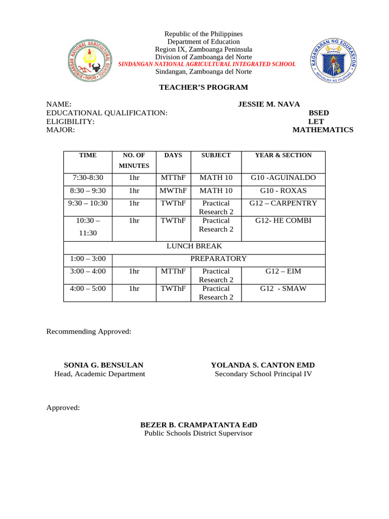 NLC Class Teacher's Program | PDF