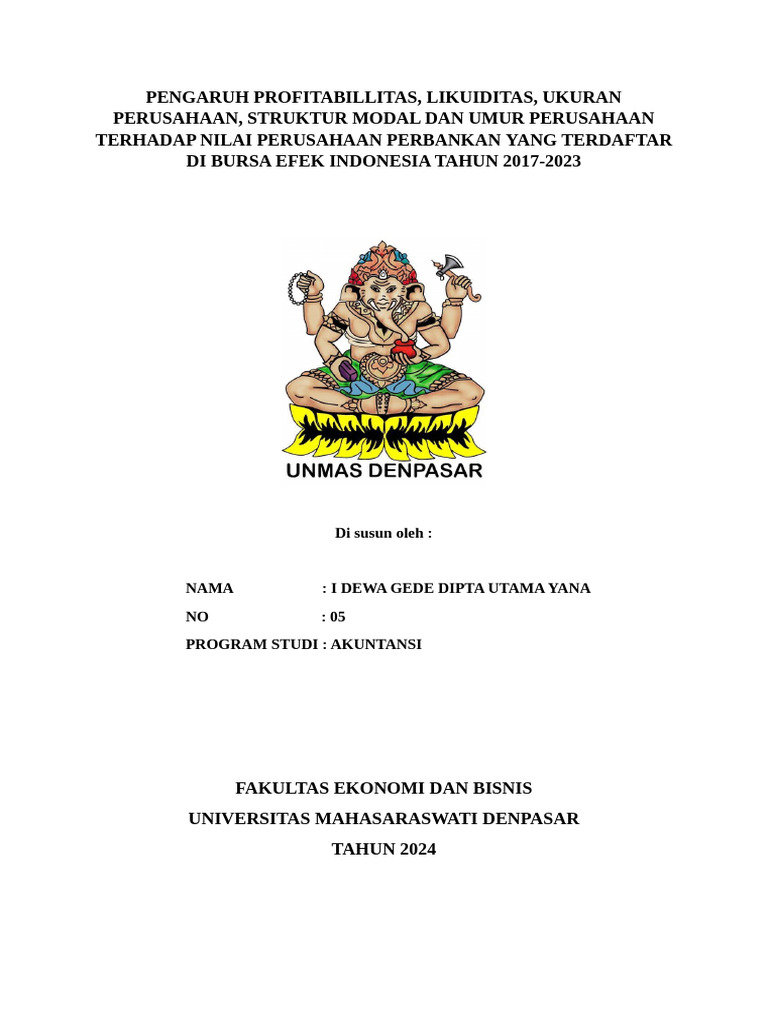 Pengaruh Faktor Keuangan Terhadap Nilai Perusahaan | PDF