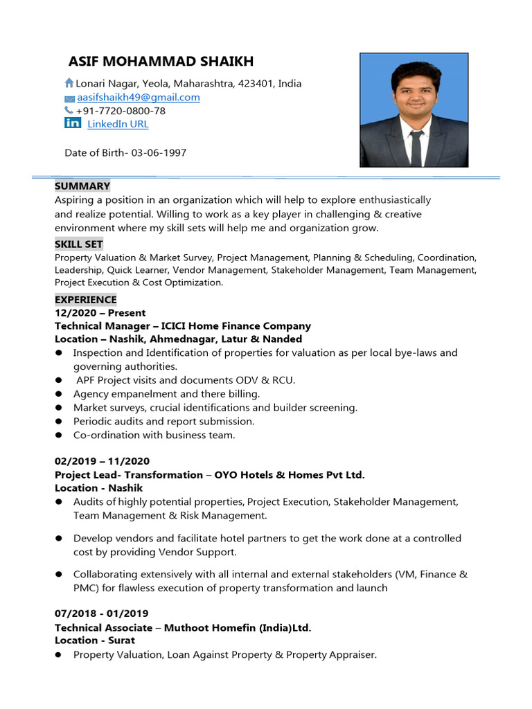 Asif Mohammad Shaikh Resume 2022 | PDF
