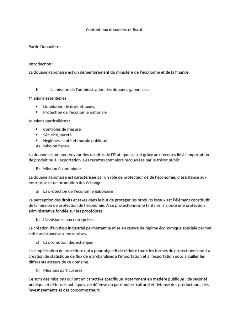 Contentieux Douanier Et Fiscal | PDF