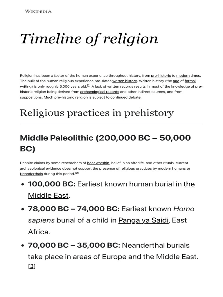Timeline of Religion - Wikipedia | PDF