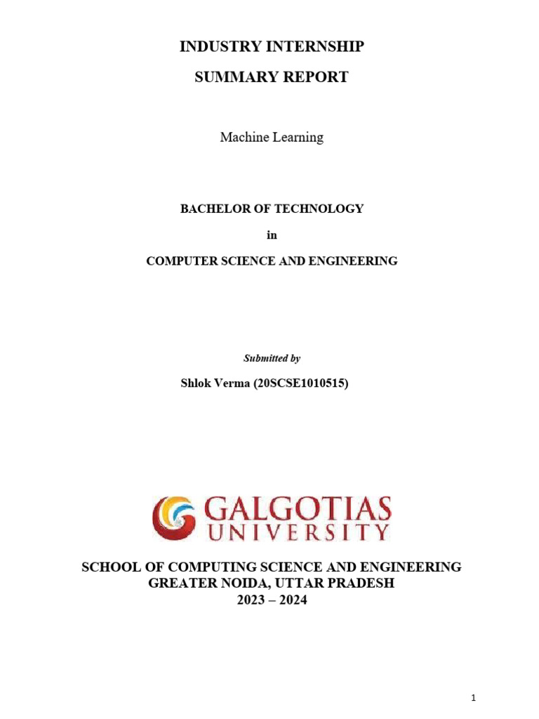 Shlok Verma Intership Report | PDF