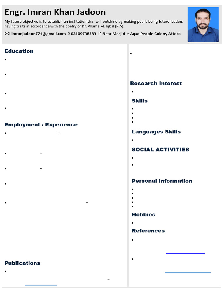 Engr. Imran Resume | PDF