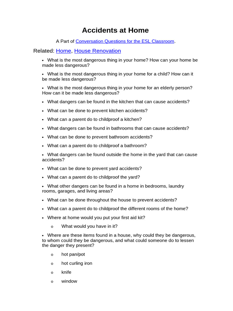 Accidents at Home | PDF | Home | Home & Garden