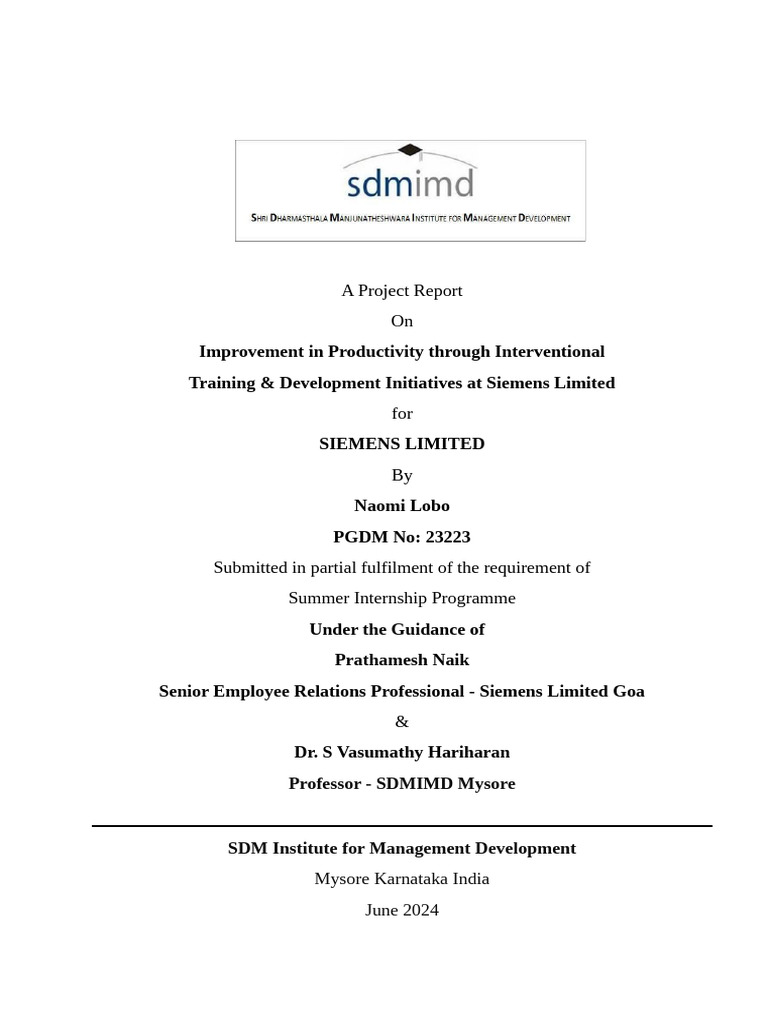 Sip Report | PDF
